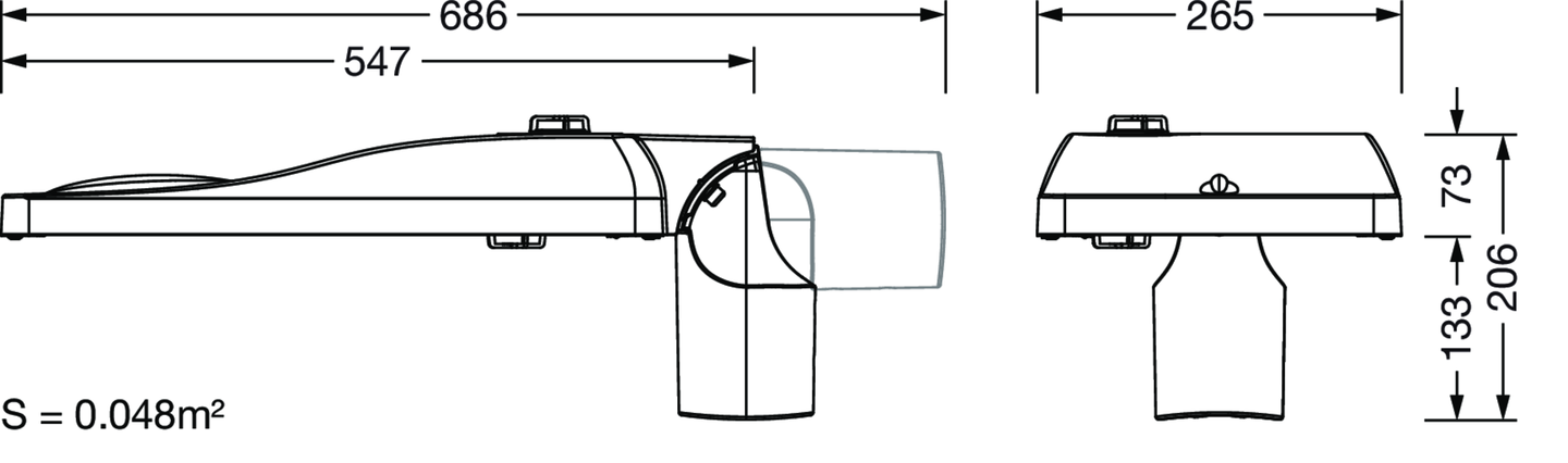 Streetlight SL 31 mini, direct asymmetric wide distribution, P0.8a ...