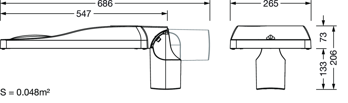 Streetlight SL 31 mini, direct asymmetric wide distribution, ST1.0a | SITECO